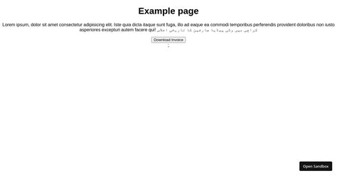 html to pdf forked codesandbox