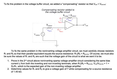 Solved H Bias Current And Compensating Resistor The Same