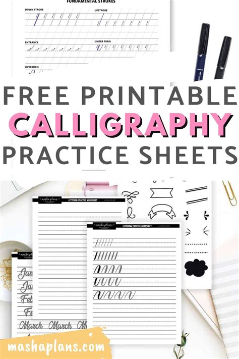 Free Printable Calligraphy Practice Sheets Artofit