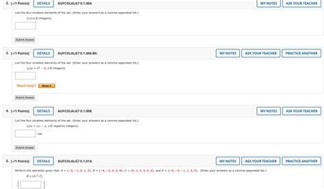 Solved List The Four Smallest Elements Of The Set Enter Chegg