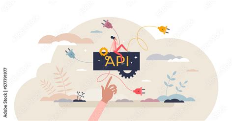 API As Application Programming Interface For Software Mutual Connection Tiny Person Concept