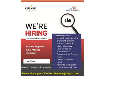 Anushri Jadhav Kakade On Linkedin Processengineer Hiring Saintgobain Chryso Chrysoindia