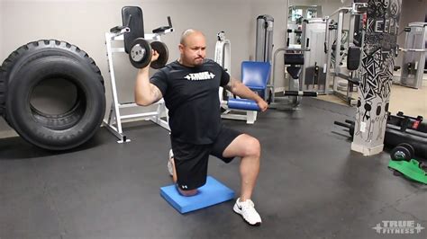 Half Kneeling Single Arm Db Shoulder Press Youtube