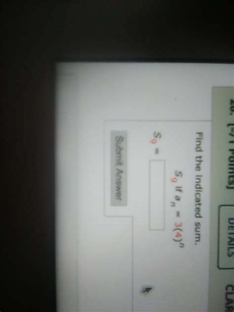 Solved Find The Indicated Sum S Points DETAILS Chegg
