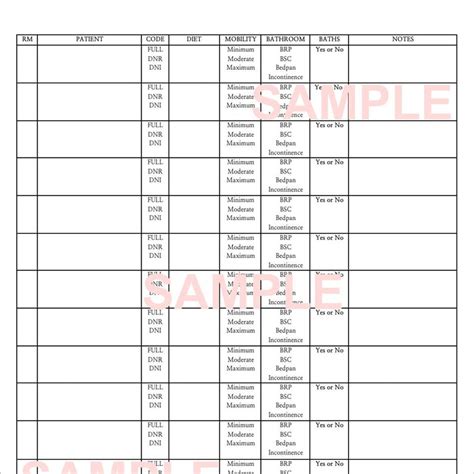 Pct Assignment Sheet Etsy