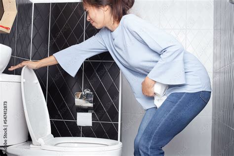Babe Woman With Diarrhea Diarrhea Frequent Defecation Because Of Infection Or Food Poisoning