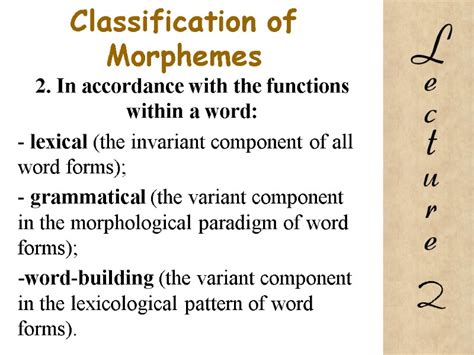 Morphemic Structure Of The Word 1 Morphological System Morphemic Structure Of The Word 1 Morphological System