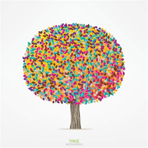 Abstract Colorful Round Shape Of Tree On White Background Vector 3126268 Vector Art At Vecteezy