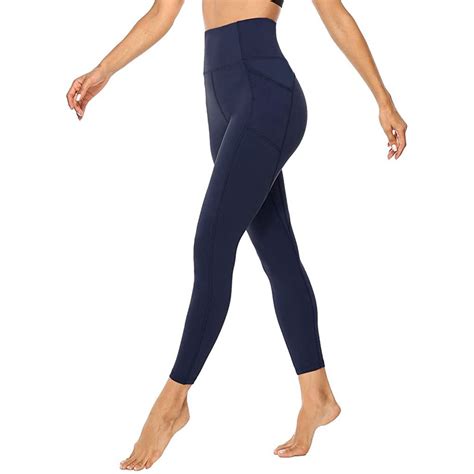 Dhfjkg Yoga Pants Women Side Pockets Quick Dry High Rise Stretchy
