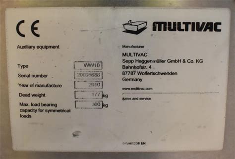 Multivac T 800 Tray Sealer Mandm Equipment Corp