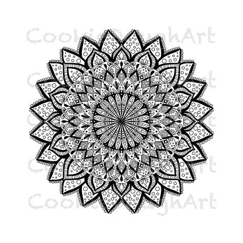 Mandala Png Clipart For Prints Black And White Bandw Digital Download