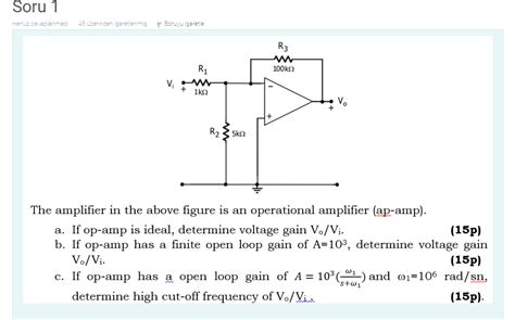 Solved The Amplifier In The Above Figure Is An Operational Chegg