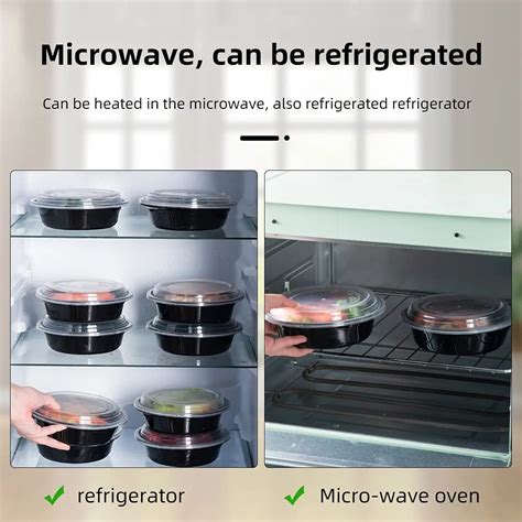 음식 저장 처분할 수 있는 까만 둥근 명확한 뚜껑 플라스틱 음식 콘테이너 냉장고와 마이크로파 안전을 위한 식사 준비 콘테이너 650ml