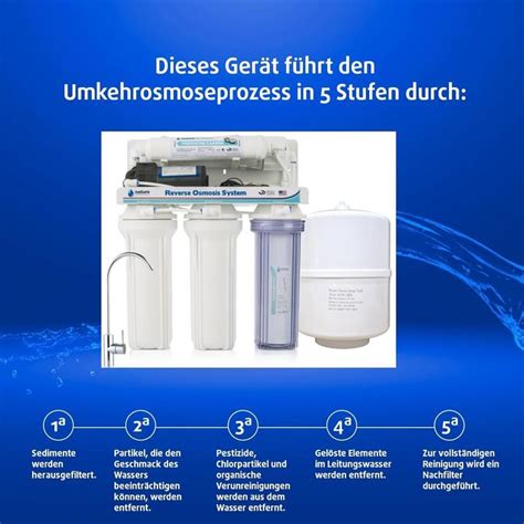 Nature Fünfstufige Umkehrosmoseanlage Mit Pumpe Und 75 Gpd Membran