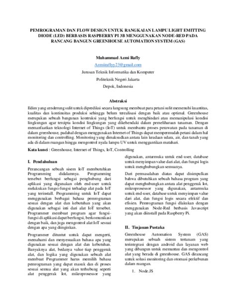 Pdf Pemrograman Dan Flow Design Untuk Rangkaian Lampu Light Emitting Diode Led Berbasis