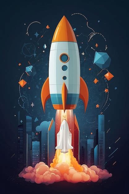 Launching Innovation Startup With Digital Solutions Premium Ai Generated Image