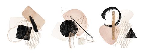 추상 텍스처 배열 디지털 인쇄 미리 만들어진 컴포지션 디자인 세트 테라코타 홍당무 핑크 아이보리 베이지 블랙 수채화 일러스트