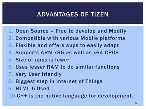 Tizen Operating System For Mobiles Pptx Operating Systems