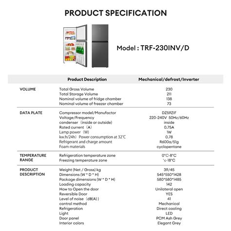 Tcl 8 0 Cu Ft Inverter Two Door Refrigerator Trf 230inv D Ref Two