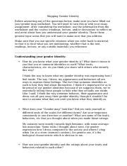 Gender Mapping Assignment Sheet Docx Mapping Gender Identity Before Answering Any Of The