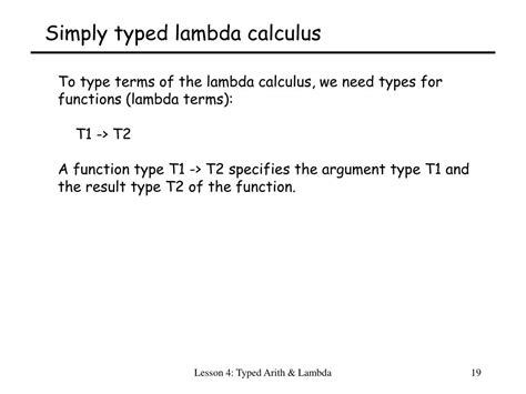 PPT Lesson Typed Arithmetic Typed Lambda Calculus PowerPoint Presentation ID