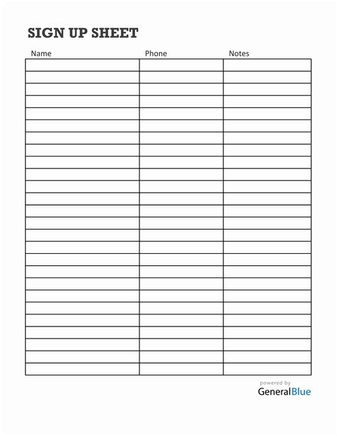 Blank Printable Excel Spreadsheet