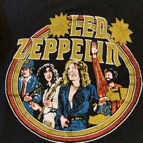 Vintage 70s 80s Led Zeppelin Graphic T Shirt Medium Rock And Roll Band