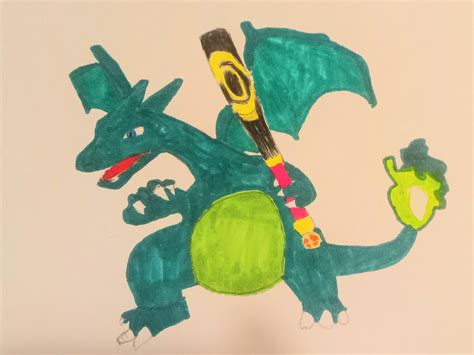 A Newly Colored Charizard With Home Run Bat By Quincyjazimar13 On Deviantart