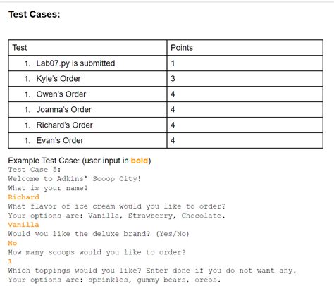Solved Test Cases Example Test Case User Input In Bold