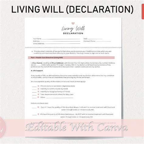 Power Of Attorney Blank Form Etsy