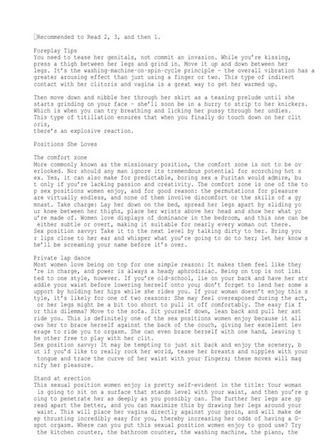 Compilation Of Sex Tips Pdf Sex Position Clitoris