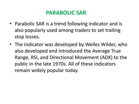 Parabolic Stop And Reverse Sar Pptx