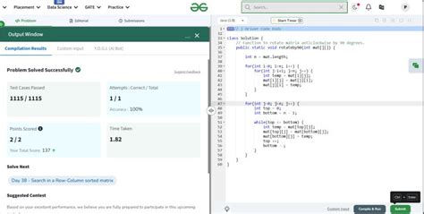Day37 Gfg160 Java Dsa Codingchallenge Geeksforgeeks Matrixrotation Piyush Nagose