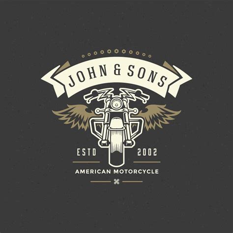 Motorcycle Club Logo Template Design Element Vintage Style 44578961