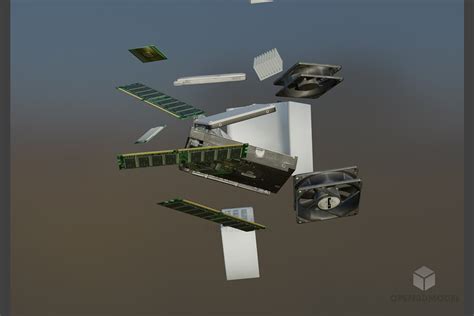 Computer Pc Hardware Components Free 3d Model Blend C4d Dae