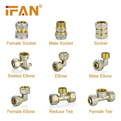 Ifan Equal Male Female Thread Brass Plumbing Connectors Pex Pipe Compression Fittings Pex