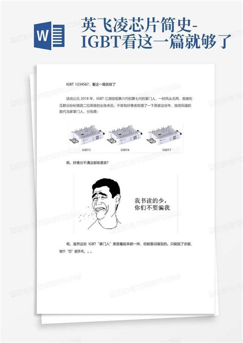 英飞凌芯片简史 Igbt看这一篇就够了word模板下载编号lrgwkypg熊猫办公