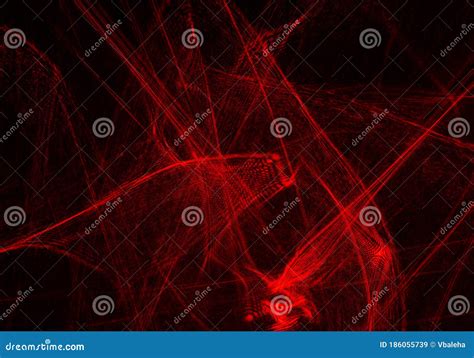 Abstract Red Lines Drawn By Light On A Black Background Stock Image
