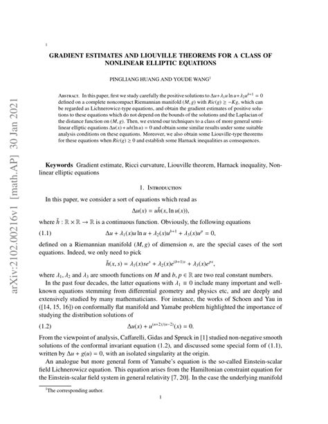 Pdf Gradient Estimates And Liouville Theorems For A Class Of