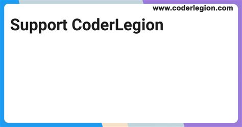 Support Coderlegion Coder Legion