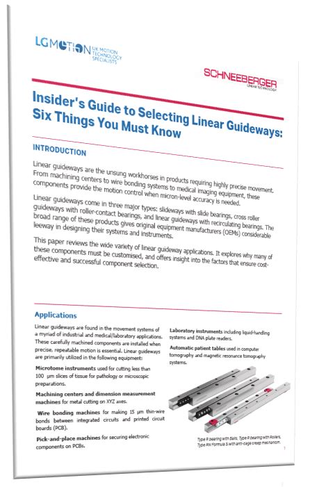 Insiders Guide To Selecting Linear Guideways Six Things You Must Know LG Motion Ltd
