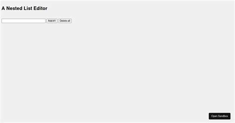 nested list editor sandbox codesandbox