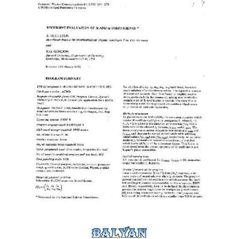 خرید و قیمت دانلود کتاب Recursive Evaluation Of 3j 6j Coeffs ترب