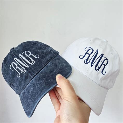 Custom Baseball Cap With Initials Monogrammed Hat Personalized Name