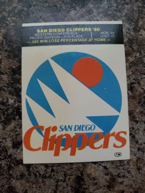 1980 81 Fleer Basketball San Diego Clippers Logo Sticker Card Puzzle
