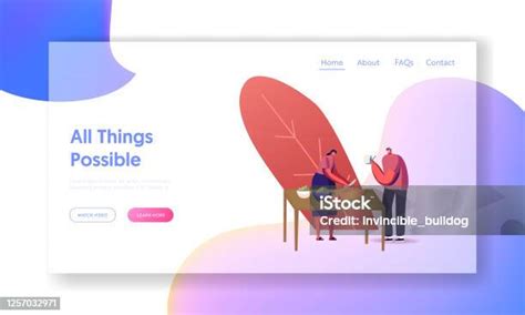 소셜 미디어 블로거 방송 요리 요리 프로그램 랜딩 페이지 템플릿 요리사 여자 요리 야채 슬라이스 가정 주방에 대한 스톡 벡터 아트 및 기타 이미지 Istock