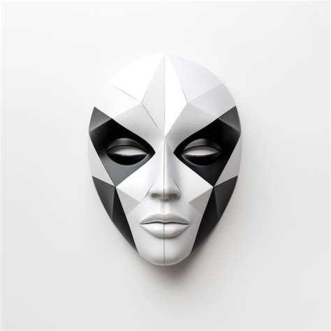 Premium Ai Image Minimal Geometric Mask Design On White Background