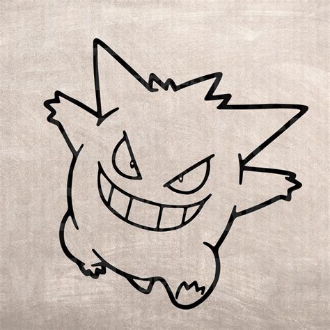 Gengar Pokemon Stencil Diy Craft Wall Decor Svg Png Digital Download