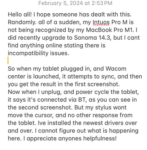 Wacom Center Not Syncing Issue Anyone Find The Fix Rwacom