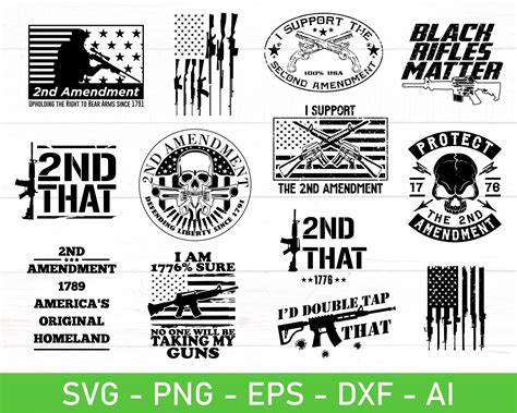 2nd Amendment Svg Bundle Second Amendment Svg Gun Rights Svg Eps Dxf Ai Png Files For